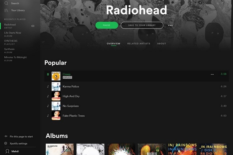 Xpo Music - app nghe nhạc Spotify nhỏ gọn cho PC