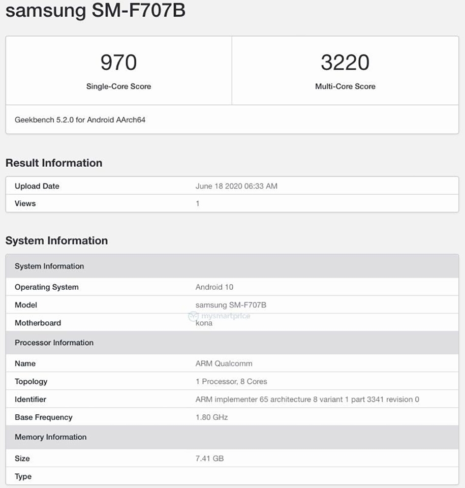 Galaxy Z Flip 5G lộ diện trên Geekbench, xác nhận dùng chip SD865