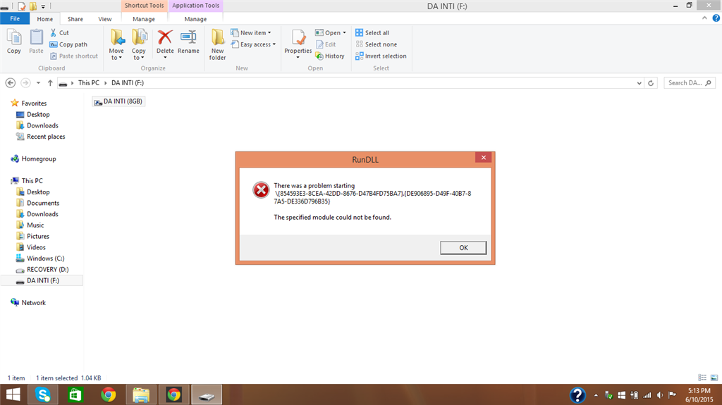 Cách xử lí USB báo lỗi the specified module could not be found