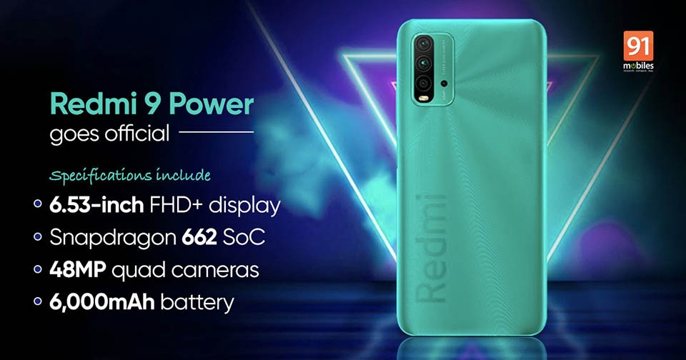 Xiaomi Redmi 9 Power với chip SD662, pin 6000 mAh ra mắt