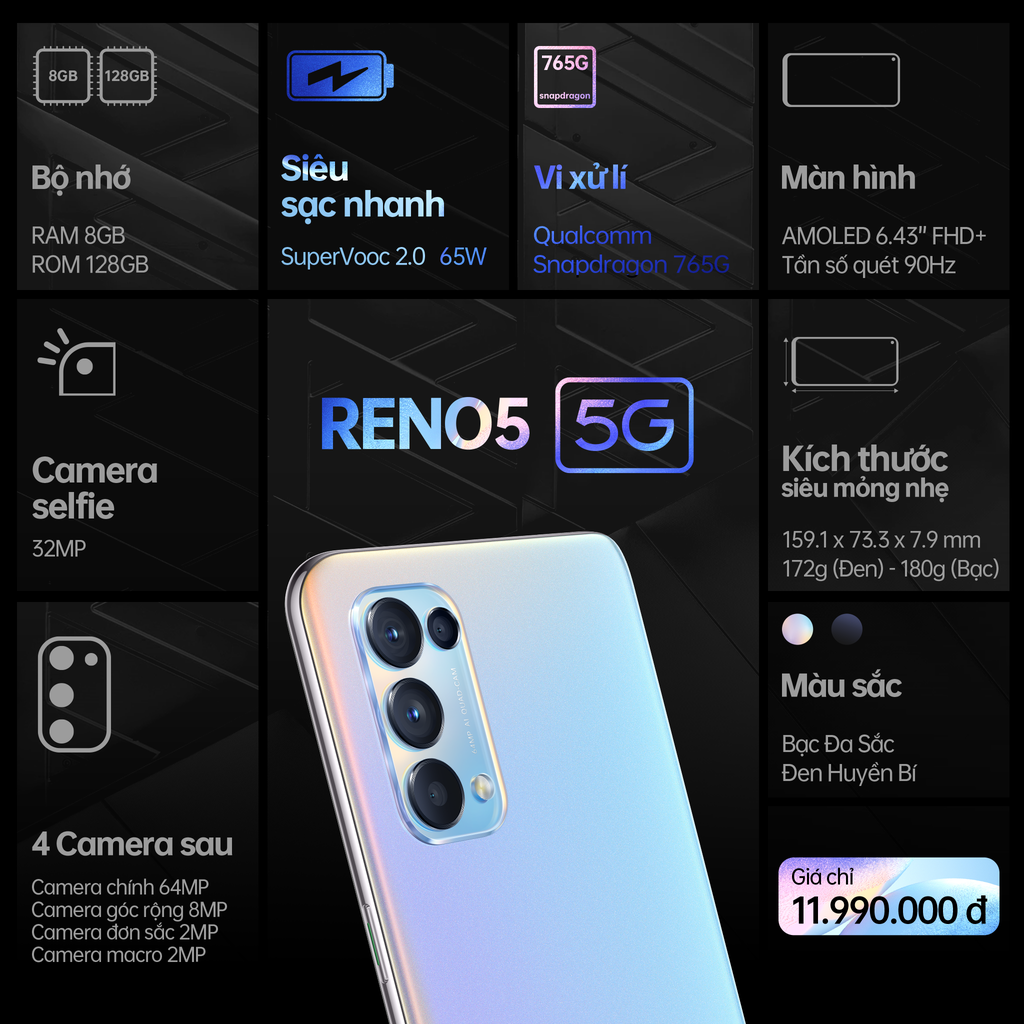 OPPO Reno5 5G ra mắt tại Việt Nam nhiều cải tiến bậc nhất