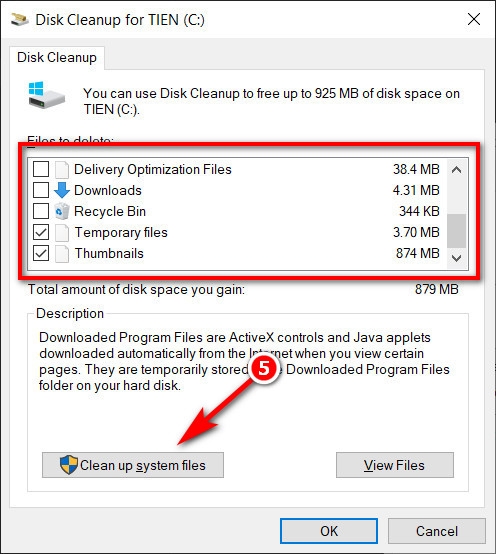 Hướng dẫn xóa file rác, file tạm Temporary Files trên Windows 10