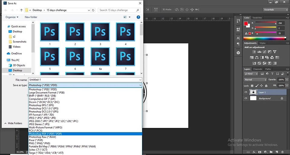Hướng dẫn lưu file Photoshop dưới dạng PDF