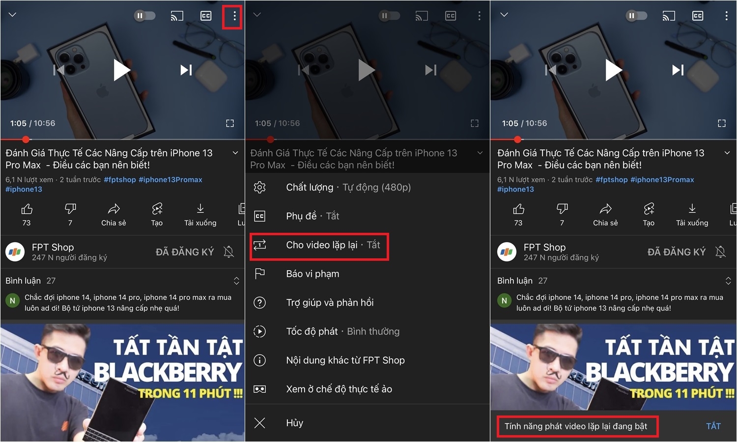 Cách replay Youtube trên điện thoại và laptop