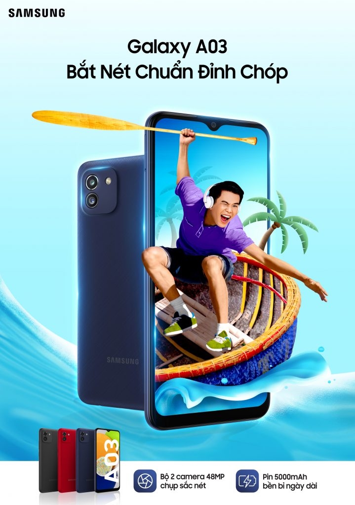 Samsung Galaxy A03 ra mắt tại VN: Camera kép 48MP, giá 2.9 triệu