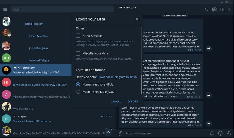 Cách hủy hoặc xóa tài khoản Telegram