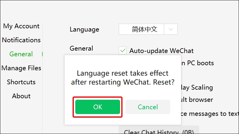 Hướng dẫn thay đổi ngôn ngữ Wechat