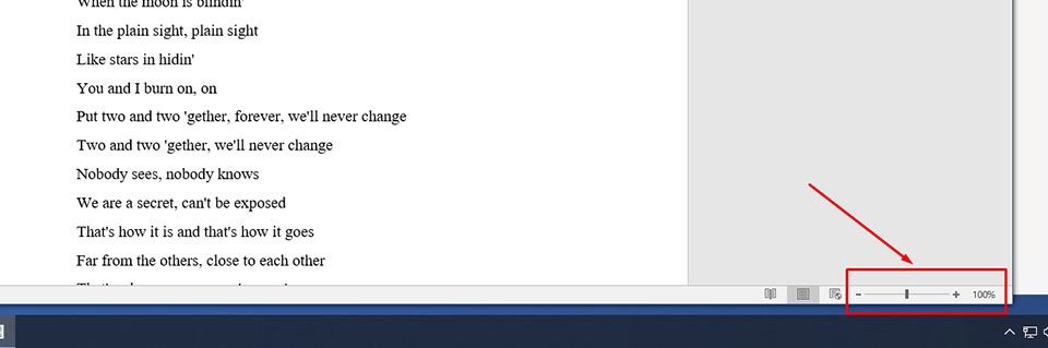 Cách phóng to thu nhỏ văn bản trong Word