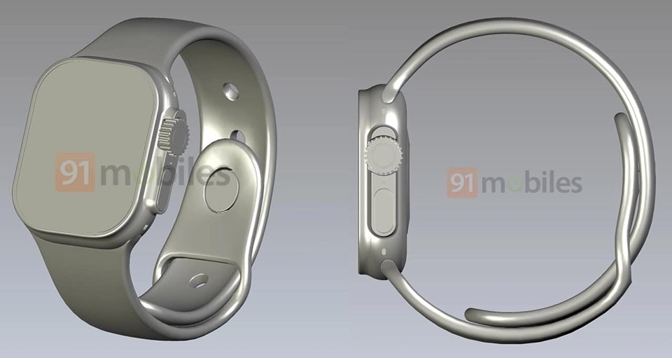 Thiết kế Apple Watch Pro lộ diện rõ nét qua bản vẽ render CAD