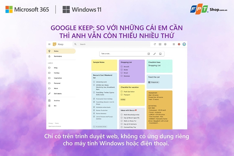 So sánh các ứng dụng ghi chú: Google Keep, Evernote và OneNote