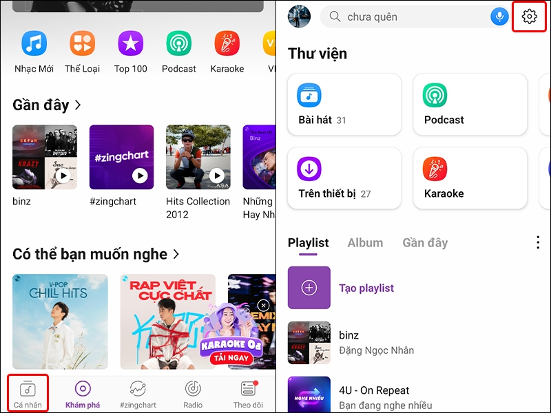 Cách thay đổi giao diện ứng dụng Zing MP3