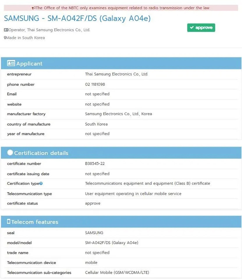 Samsung Galaxy A04e vừa đạt 2 chứng nhận quan trọng