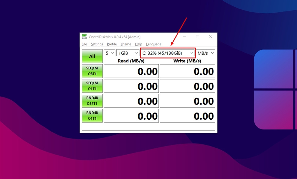 Cách sử dụng CrystalDiskMark trong Windows 10