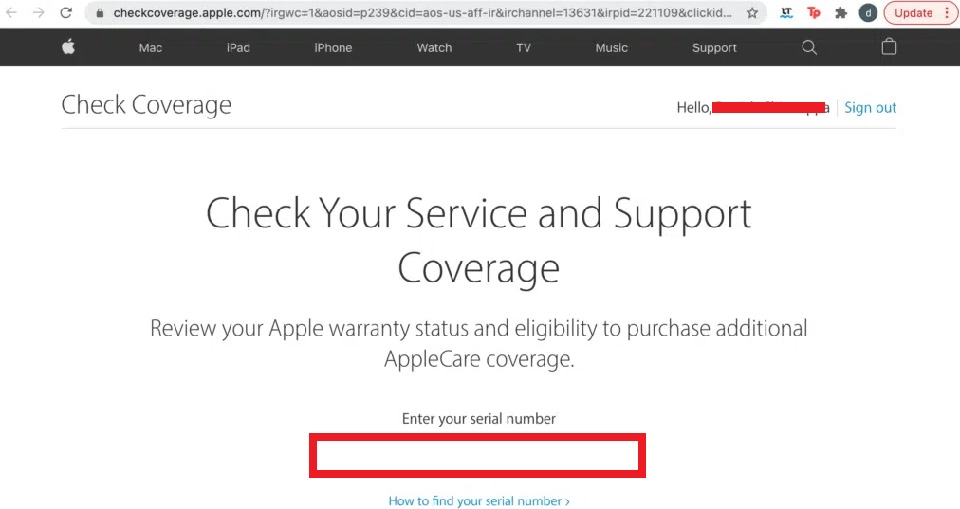 Cách kiểm tra bảo hành của Apple qua trang Checkcoverage