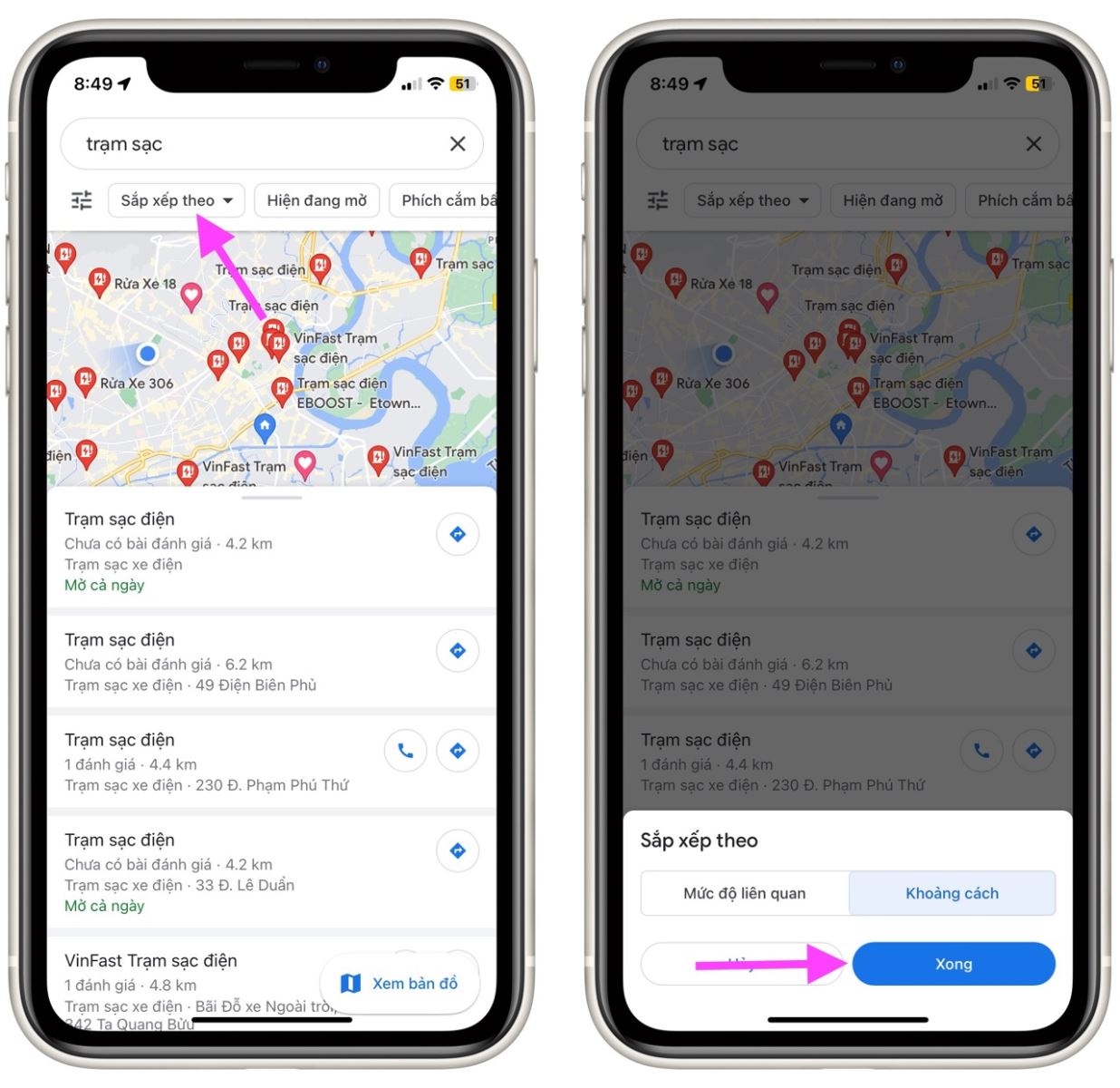 Cách tìm trạm sạc xe điện gần nhất bằng Google Maps