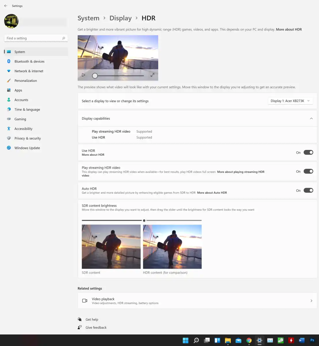 Hướng dẫn bật Auto HDR đơn giản trên Windows 11