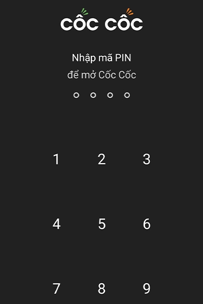 Cách kích hoạt tính năng Khóa trình duyệt trên ứng dụng Cốc Cốc