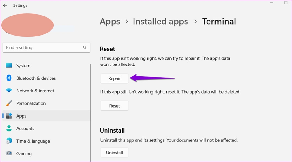 Sửa lỗi không mở được Windows Terminal trên Windows 11