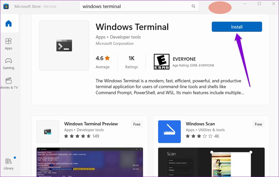 Sửa lỗi không mở được Windows Terminal trên Windows 11