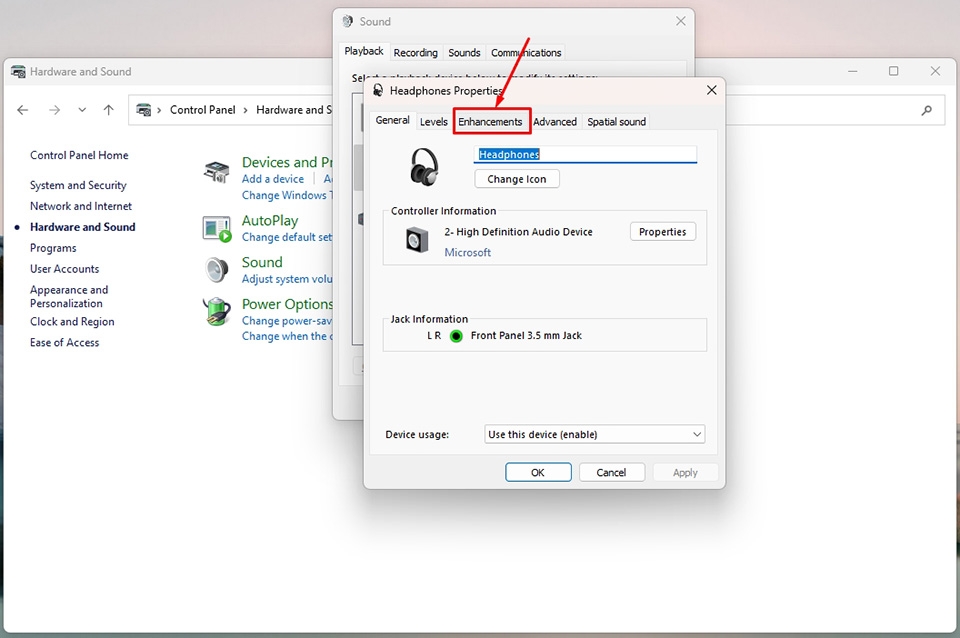 Cách bật Bass Boost trên Windows 11