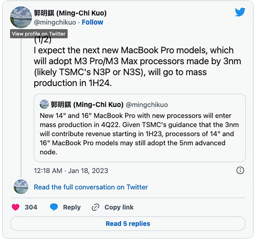 MacBook Pro 2024 sẽ ra mắt với chip M3 Pro và M3 Max 3nm