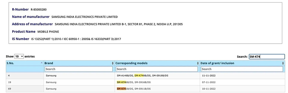 Samsung Galaxy K748 bất ngờ đạt chứng nhận Bluetooth
