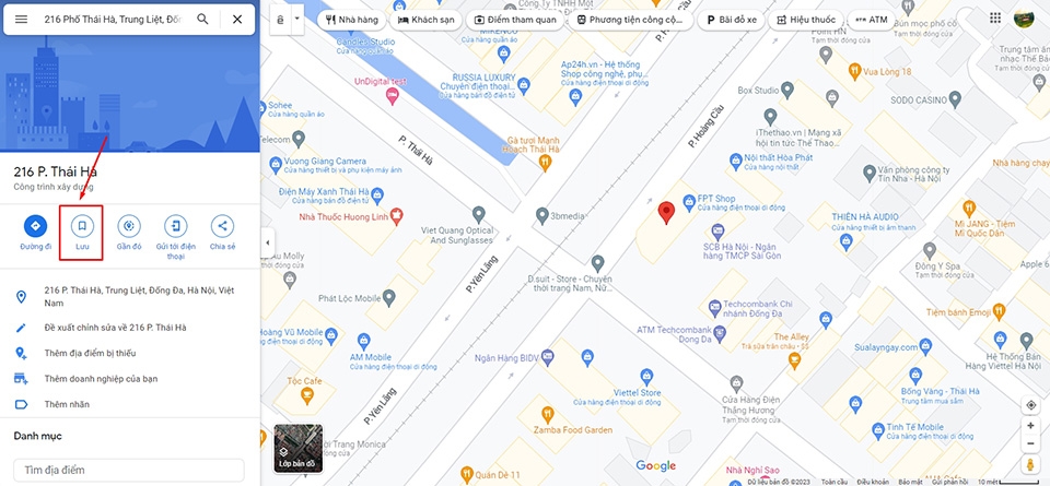 Cách đánh dấu vị trí trên Google Maps