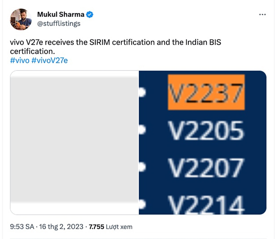 Vivo V27e vừa đạt 2 chứng nhận quan trọng trước khi ra mắt
