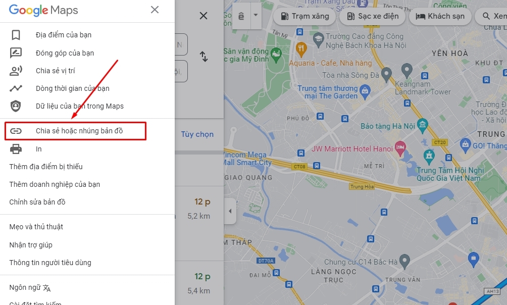 Cách xuất bản đồ từ Google Maps