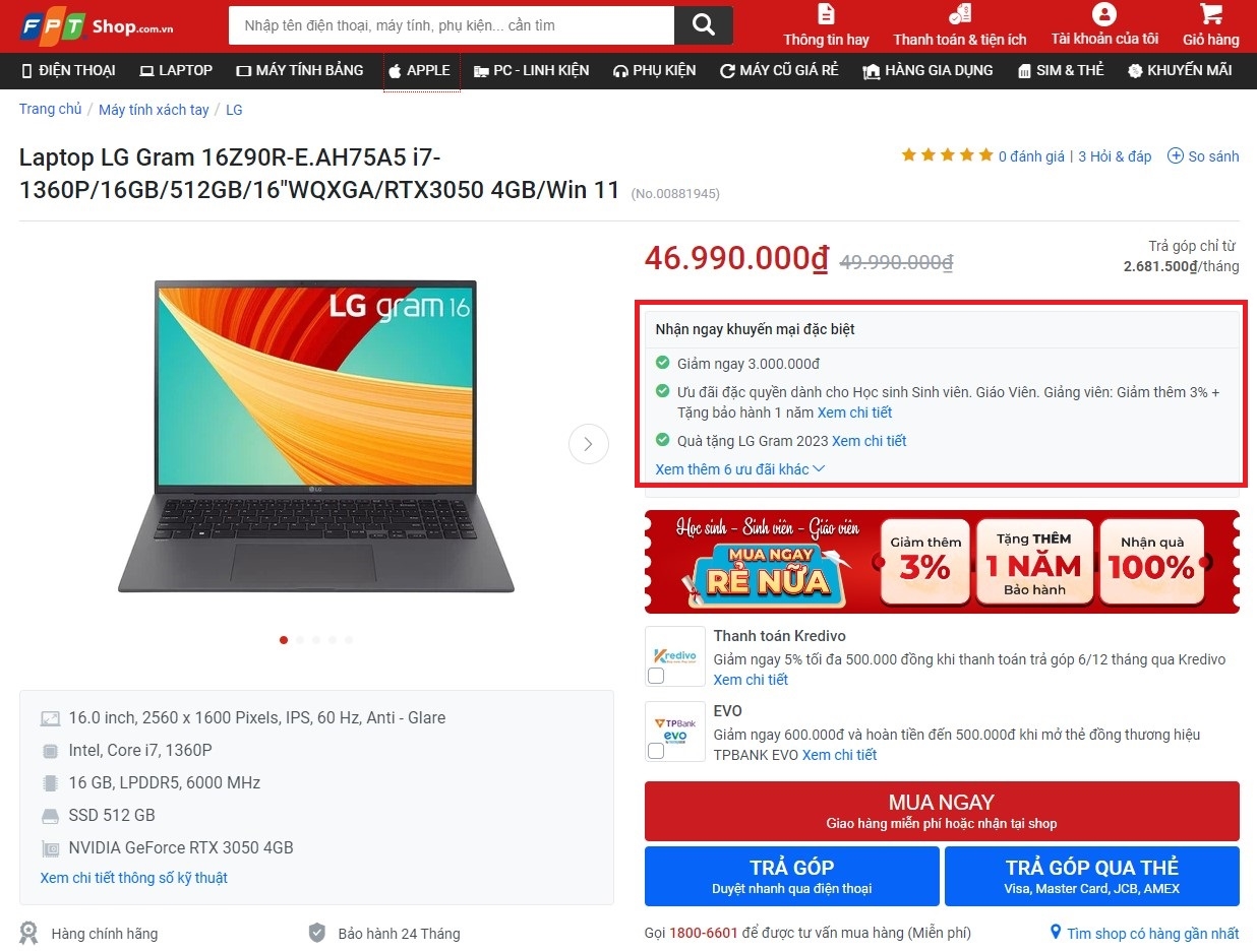 Giảm tới 7,19 triệu đồng, LG Gram tặng kèm tai nghe và màn hình