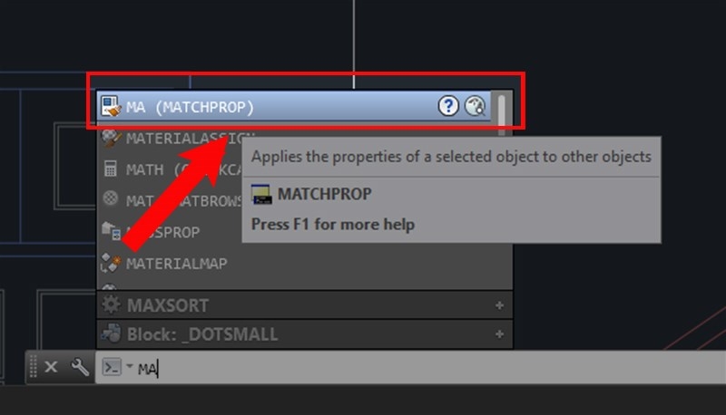 Lệnh MA trong CAD là gì? Cách dùng lệnh Matchprop