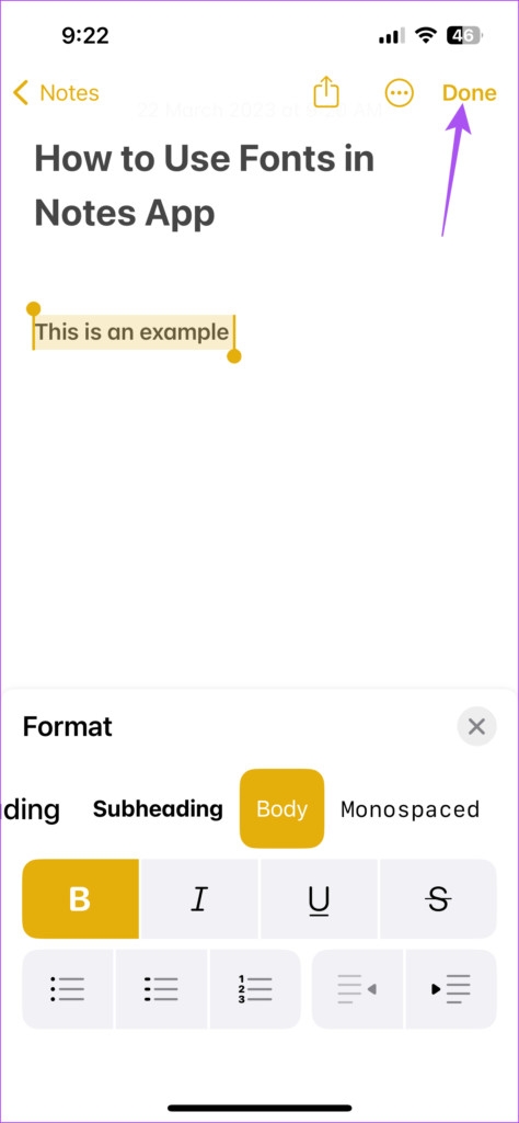 Cách thay đổi kiểu phông chữ trong ứng dụng Ghi chú trong iOS