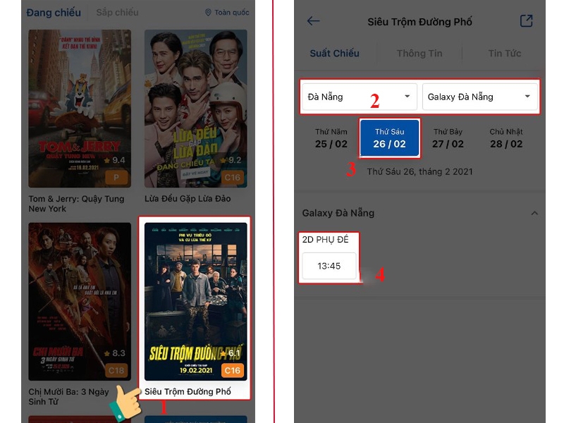 Các cách đặt vé xem phim trên CGV, Galaxy, Lotte Cinema