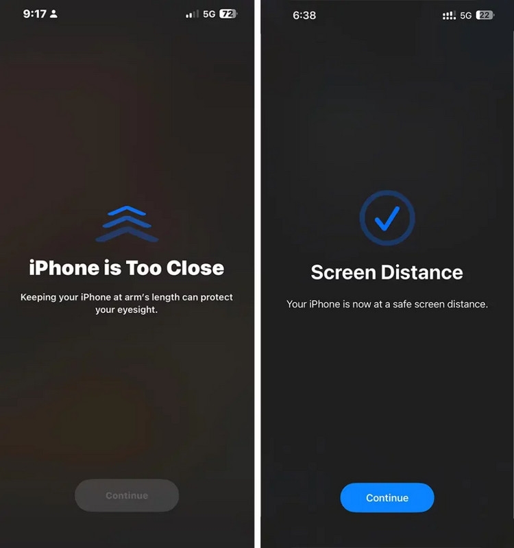 Cách bật tắt tính năng Screen Distance trên iOS 17