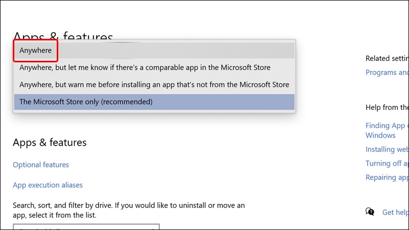 Lỗi The app you're trying to install isnt Microsoft verified app