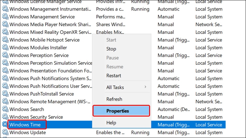 Sửa lỗi không thể đặt múi giờ tự động trong Windows