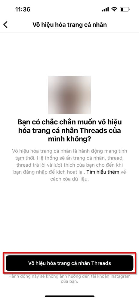 Cách vô hiệu hoá tạm thời tài khoản mạng xã hội Threads