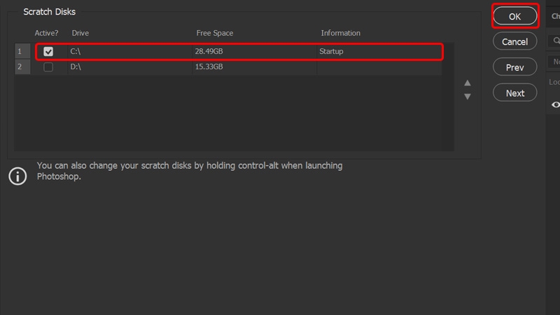 Cách sửa lỗi The scratch disks are full trong Photoshop