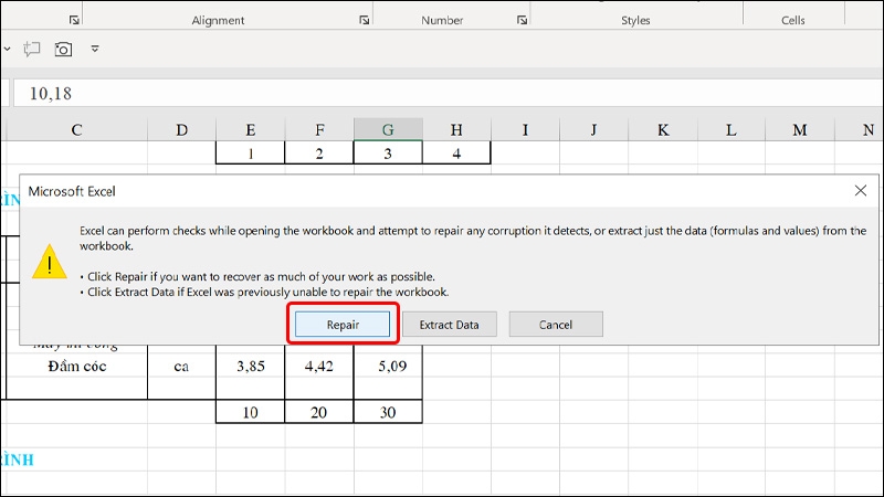 Cách sửa lỗi không thể chèn ô mới trong Microsoft Excel