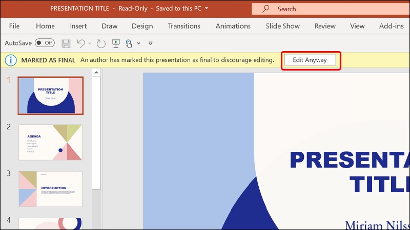 Cách bật và tắt chế độ Read Only trong PowerPoint đơn giản