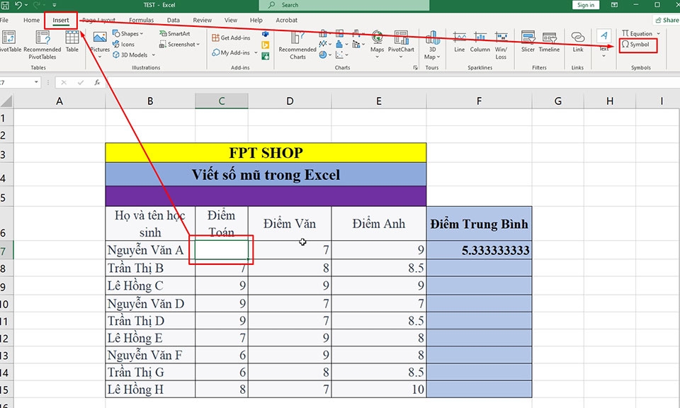 Cách viết số mũ trong Excel: Hướng dẫn chi tiết các bước từ A-Z