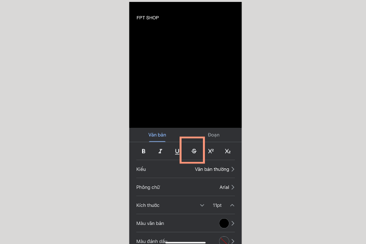 Cách gạch ngang chữ trong Google Docs nhanh và đơn giản