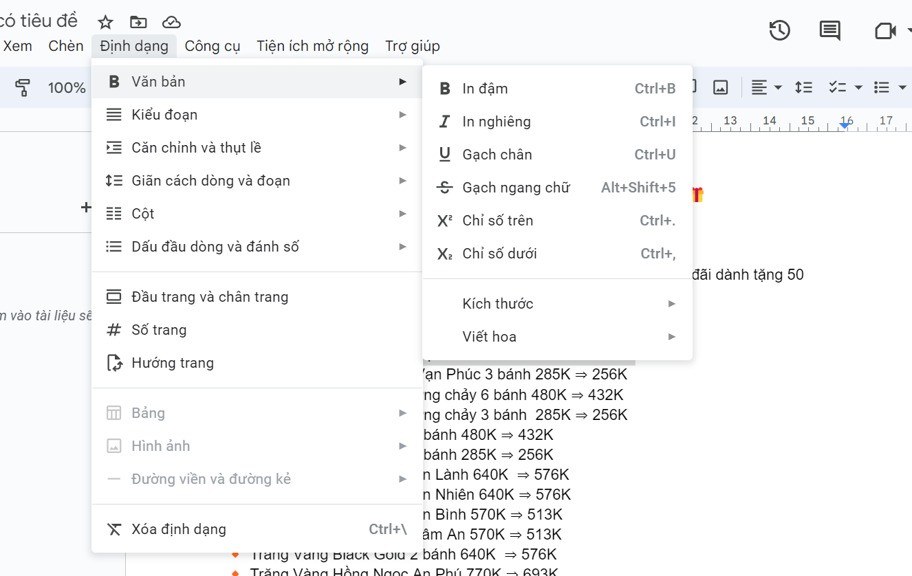 Cách gạch ngang chữ trong Google Docs nhanh và đơn giản