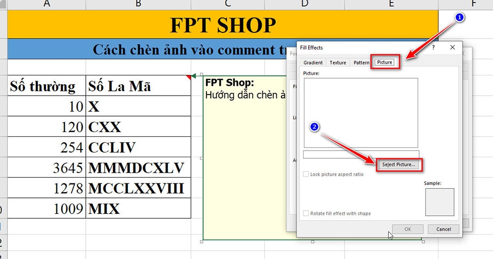 Cách chèn ảnh vào comment trong Excel đơn giản, chi tiết nhất