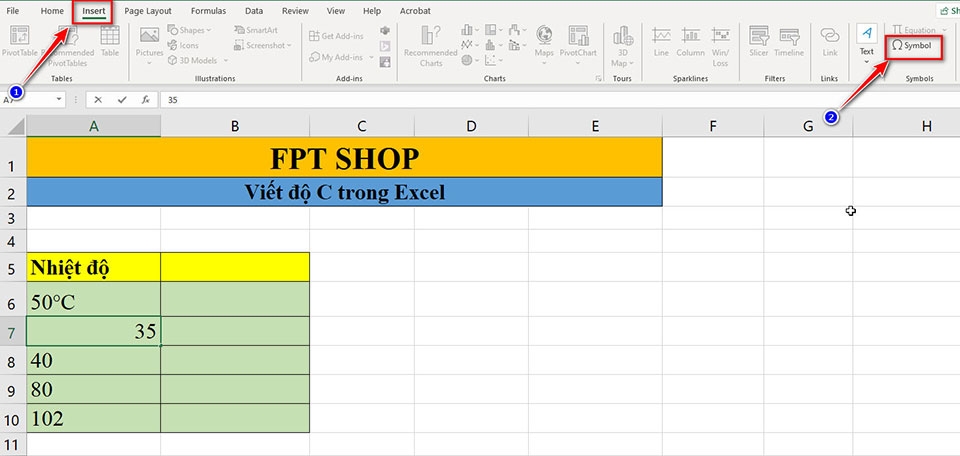 Mách bạn cách viết độ C trong Excel nhanh chóng và dễ dàng