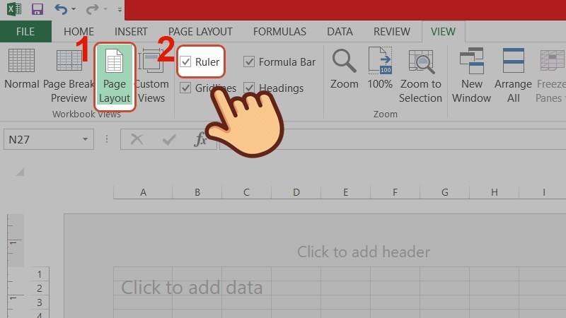 Chi tiết cách hiện thanh Ruler trong Excel bị ẩn đơn giản nhất