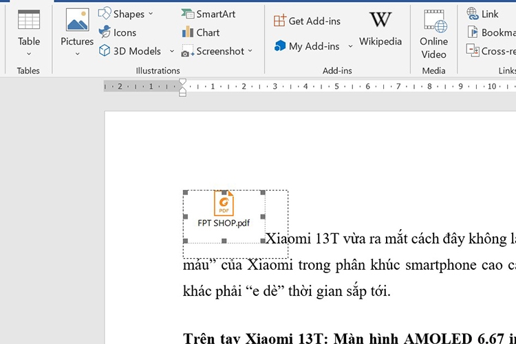 Cách chèn file PDF vào Word cho sinh viên và dân văn phòng