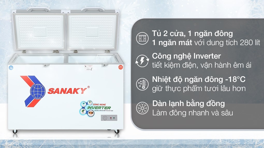 Tủ đông Sanaky Inverter có gì tốt? Đánh giá những ưu điểm nổi bật