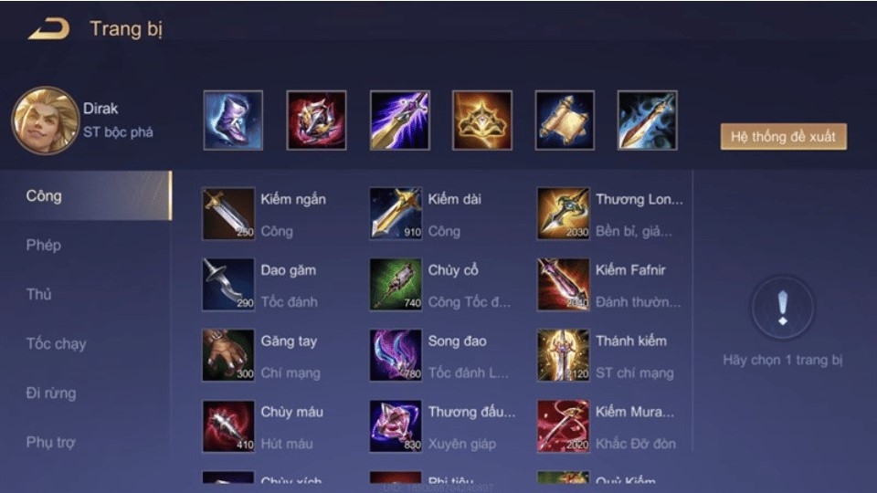 Cách chơi Dirak Liên Quân chuẩn nhất