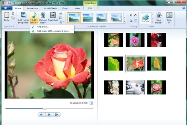 Windows Movie Maker - Tải về phần mềm tạo video từ ảnh